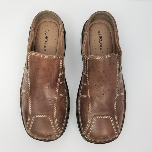 Eurostep | Shoes | Eurostep Brown Leather Clogs Backless Loafers | Poshmark